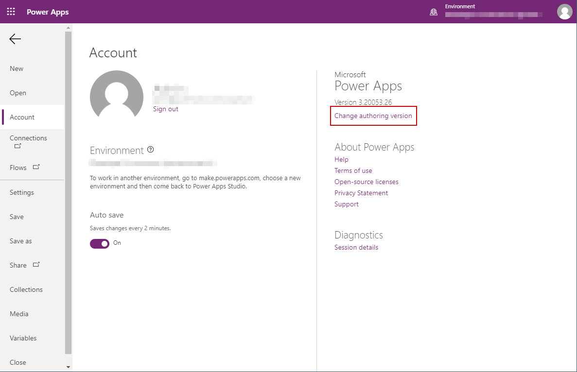 Authoring version in Canvas Apps – Power Maverick